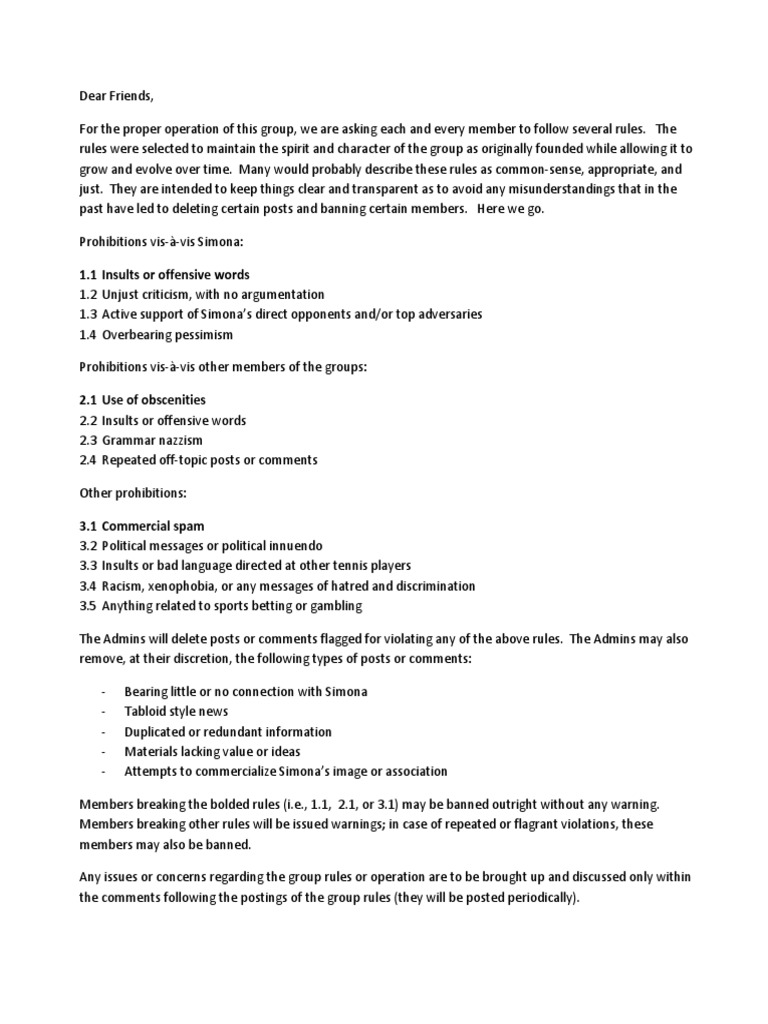 Group Rules | PDF | Communication