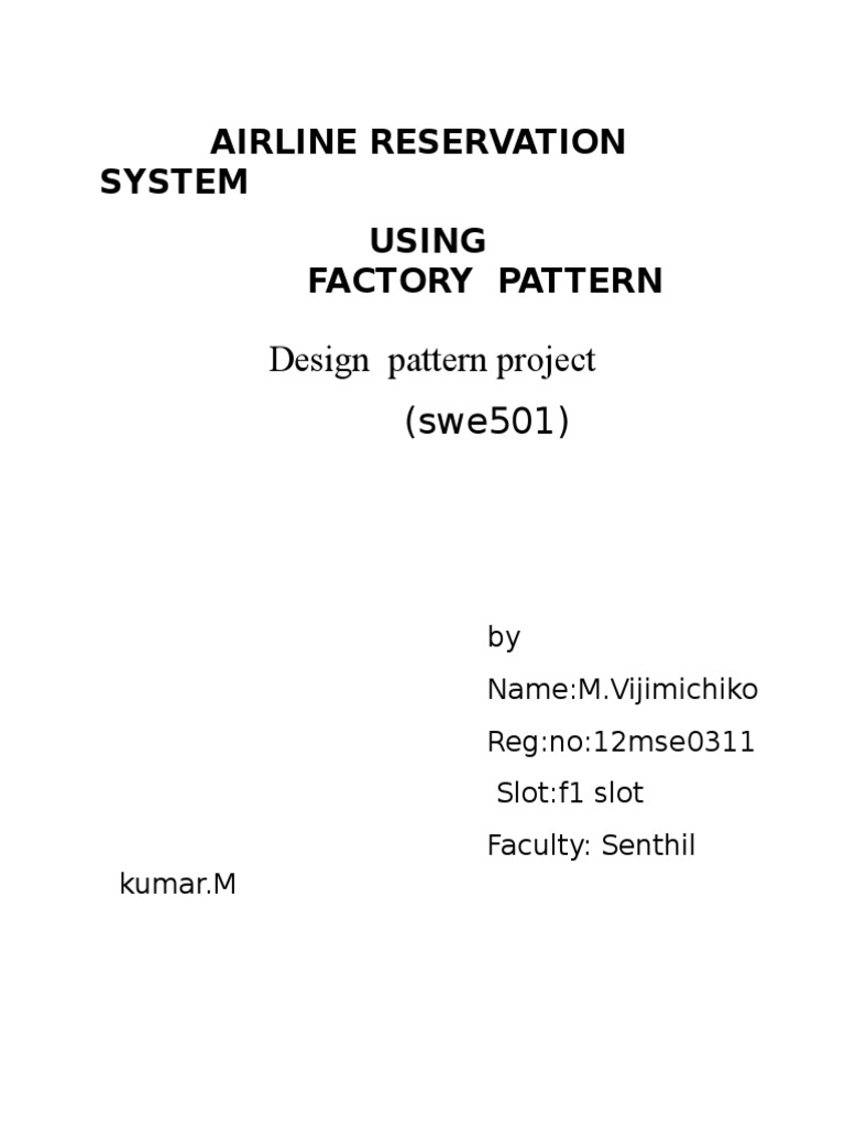 Airline Reservation System | PDF | Object (Computer Science) | Software ...
