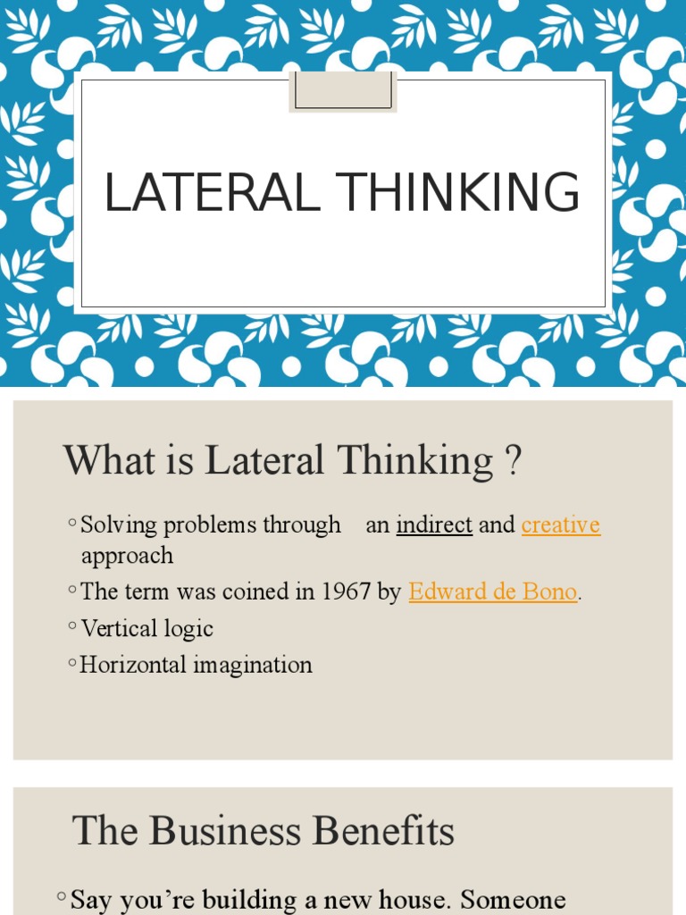 Lateral Thinking | PDF