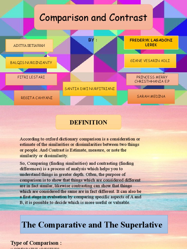 Comparison and Contrast.pptx | Adjective | Languages