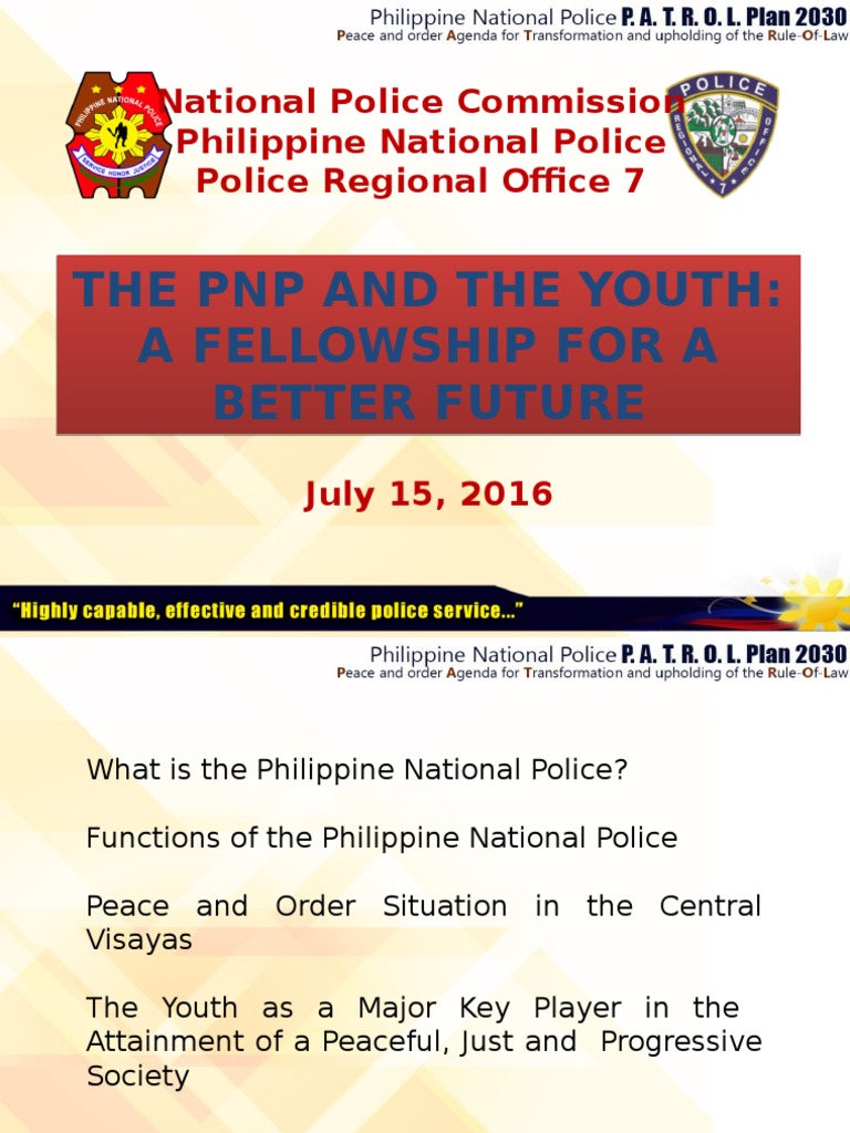 The PNP and The Youth Dialogue Presentation | PDF | Police | Government