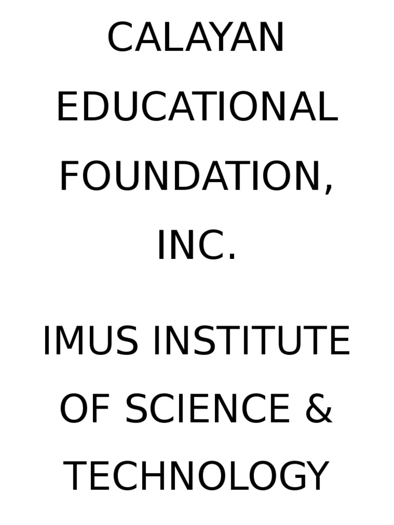 Calayan Educational Foundation, Inc | PDF