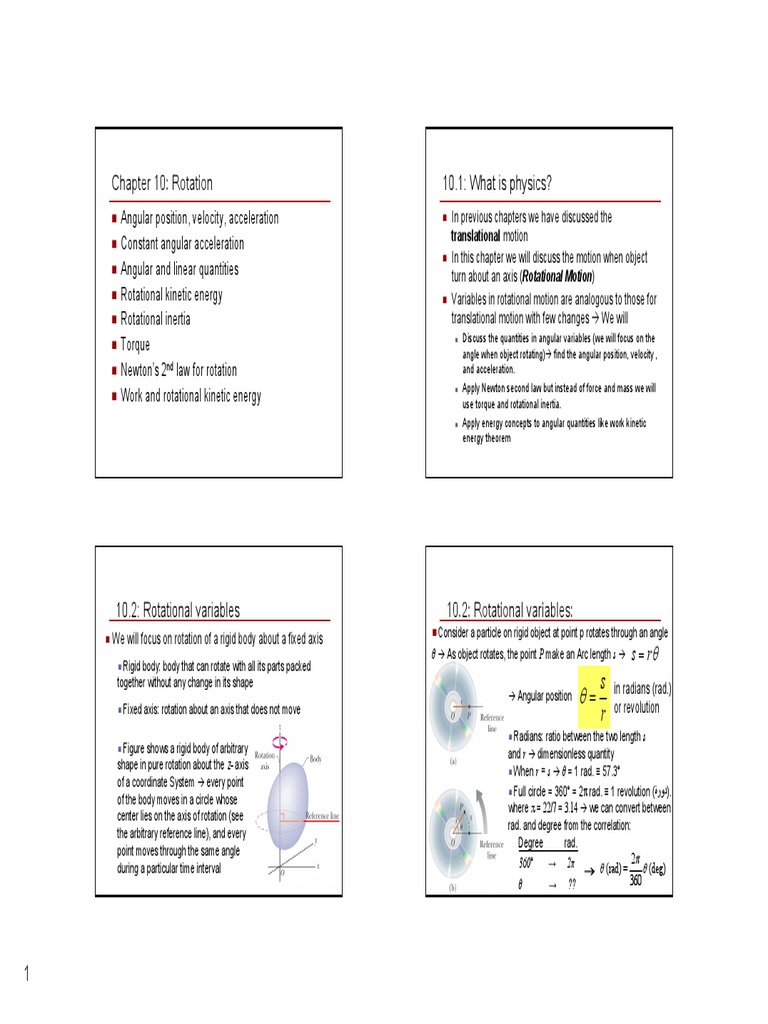 Chapter 10: Rotation 10.1: What Is Physics?: Translational Motion | PDF