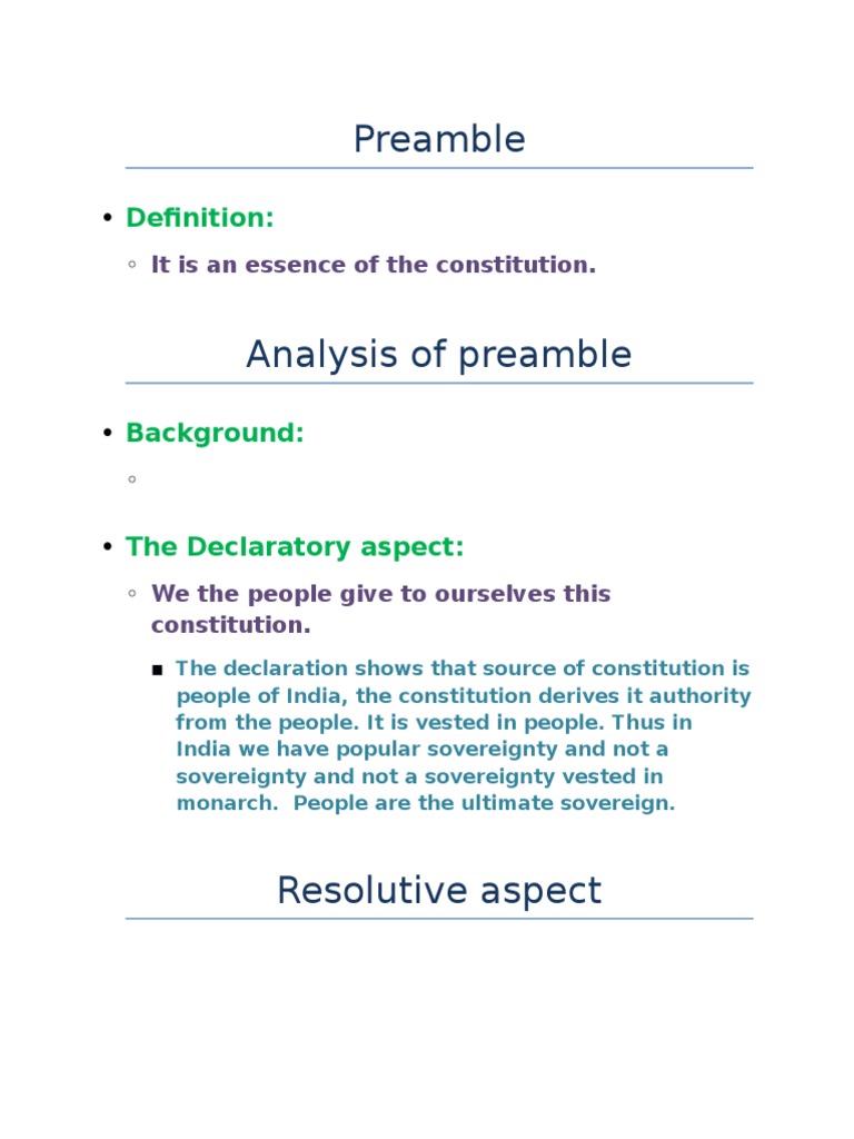 Preamble: Definition | PDF | Constitution | Sources Of Law