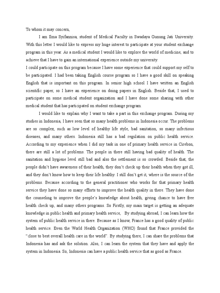 Essay Student Exchange Convert | PDF | Physician | Doctor Of Medicine