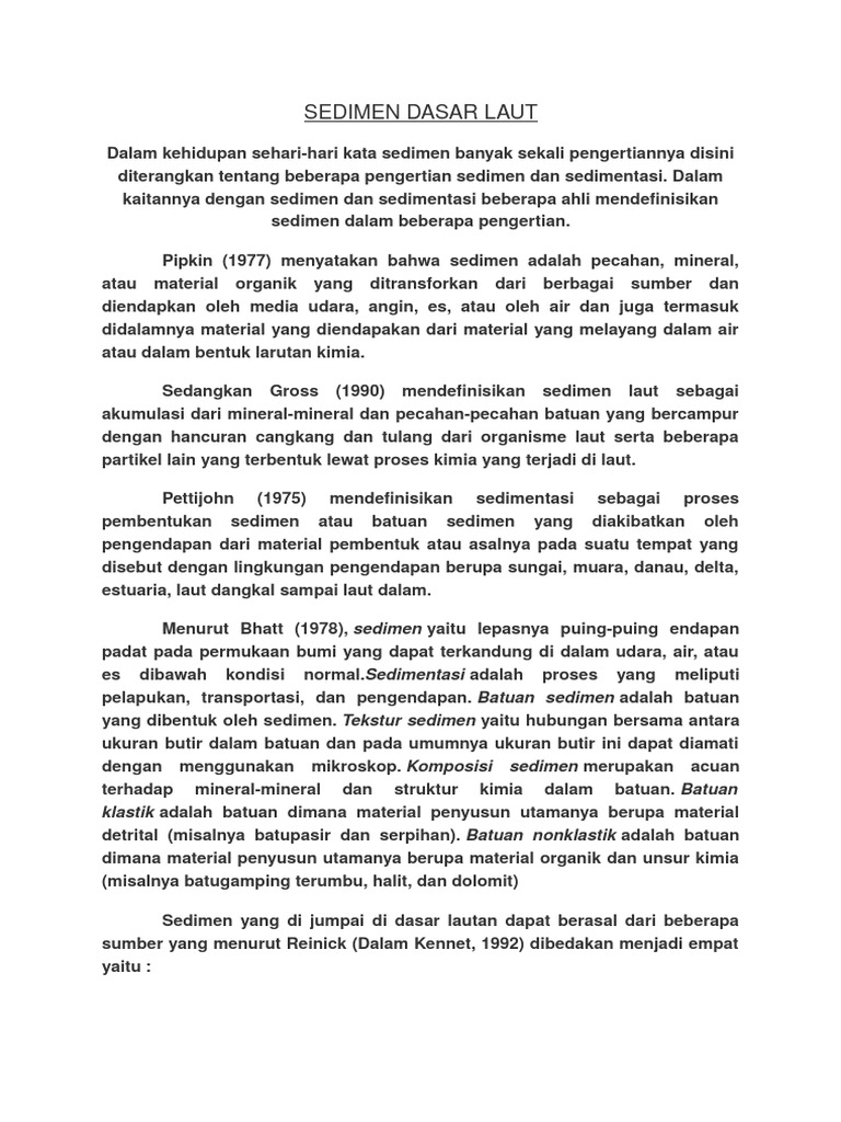 Sedimen Dasar Laut | PDF