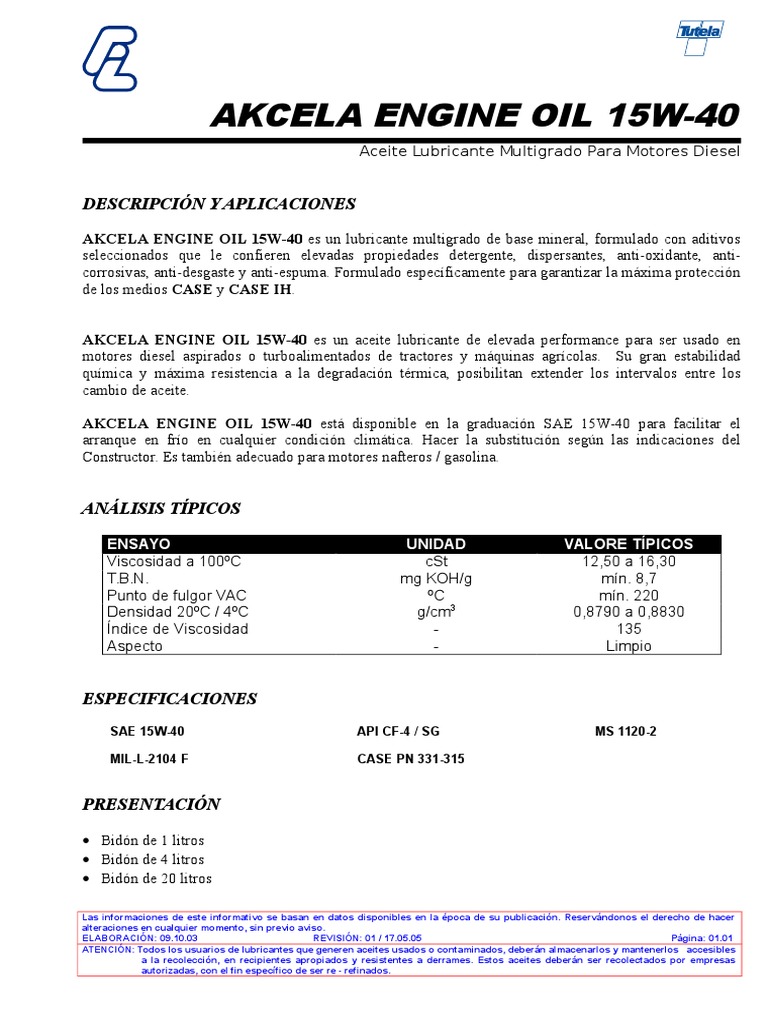 Akcela Engine Oil 15w40 | PDF