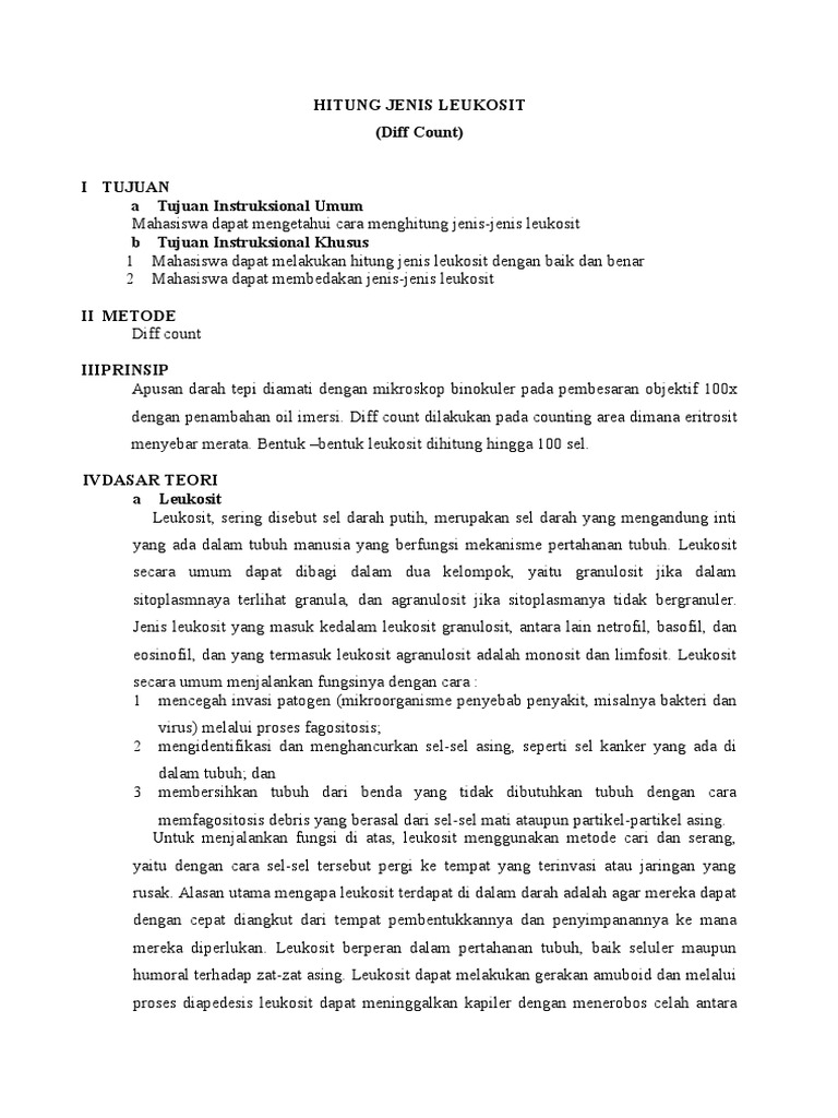 Hitung Jenis Leukosit (Diff Count) | PDF