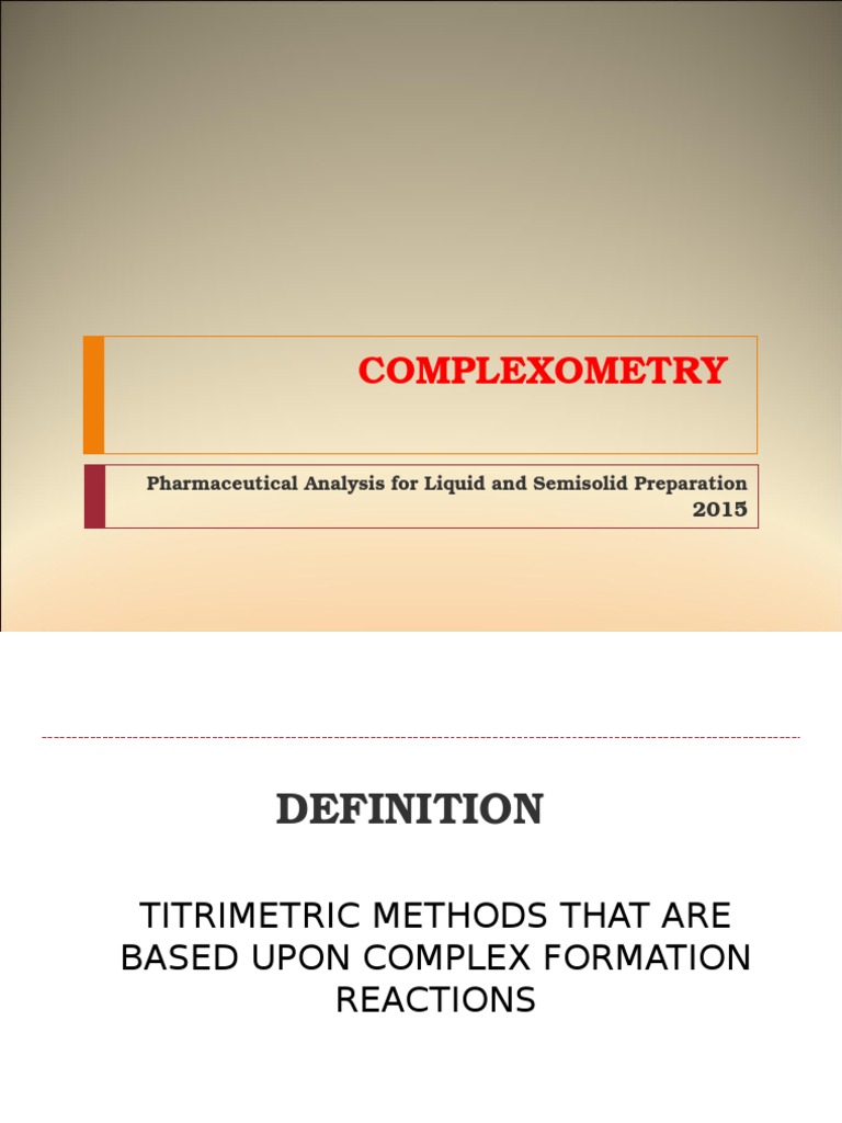 Complexometry 2015 | PDF | Titration | Chemistry