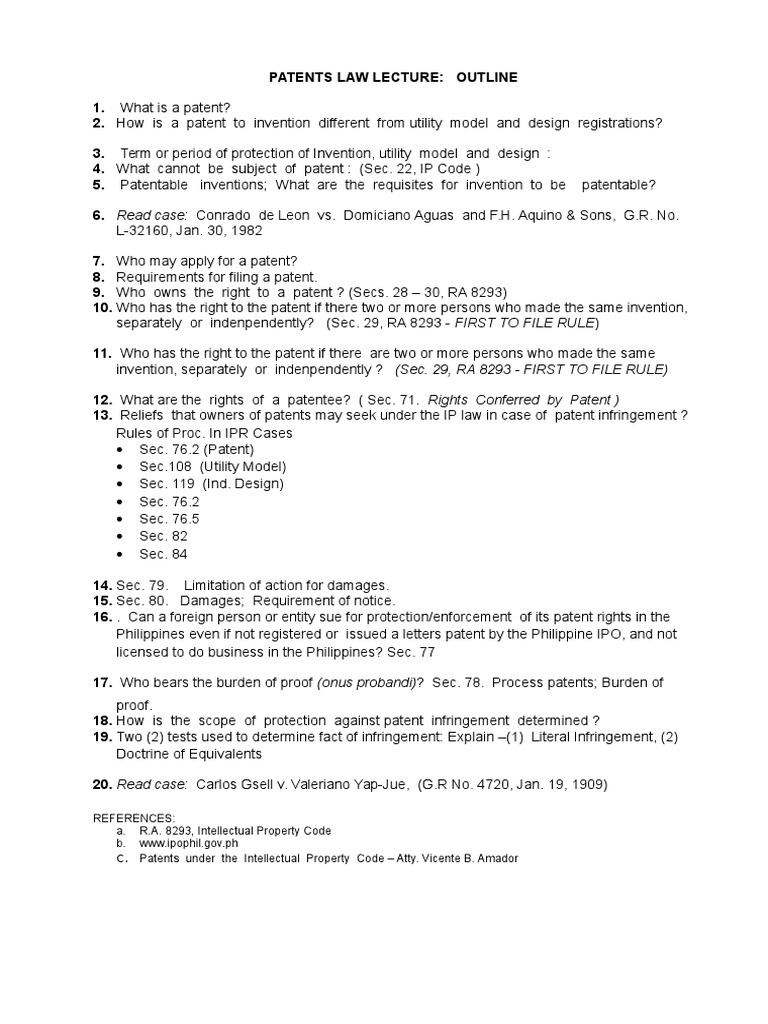 PATENTS - Summary Guideline | PDF