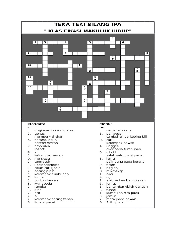 Teka Teki Silang Ipa