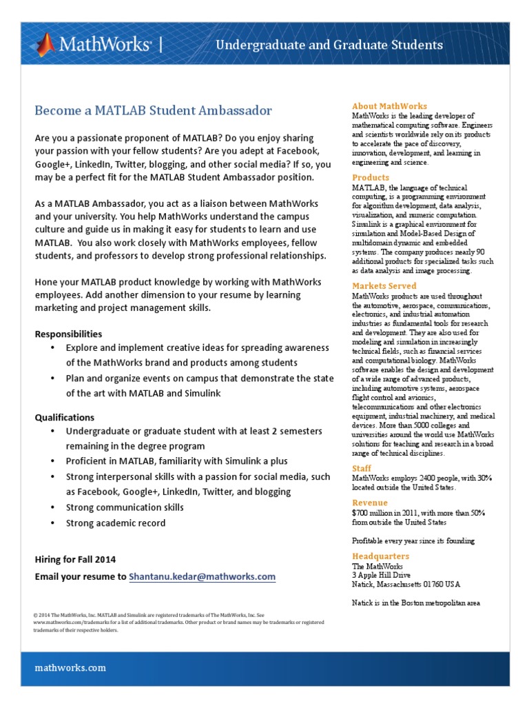 Ambassador Position KTH Sweden | PDF | Simulation | Matlab