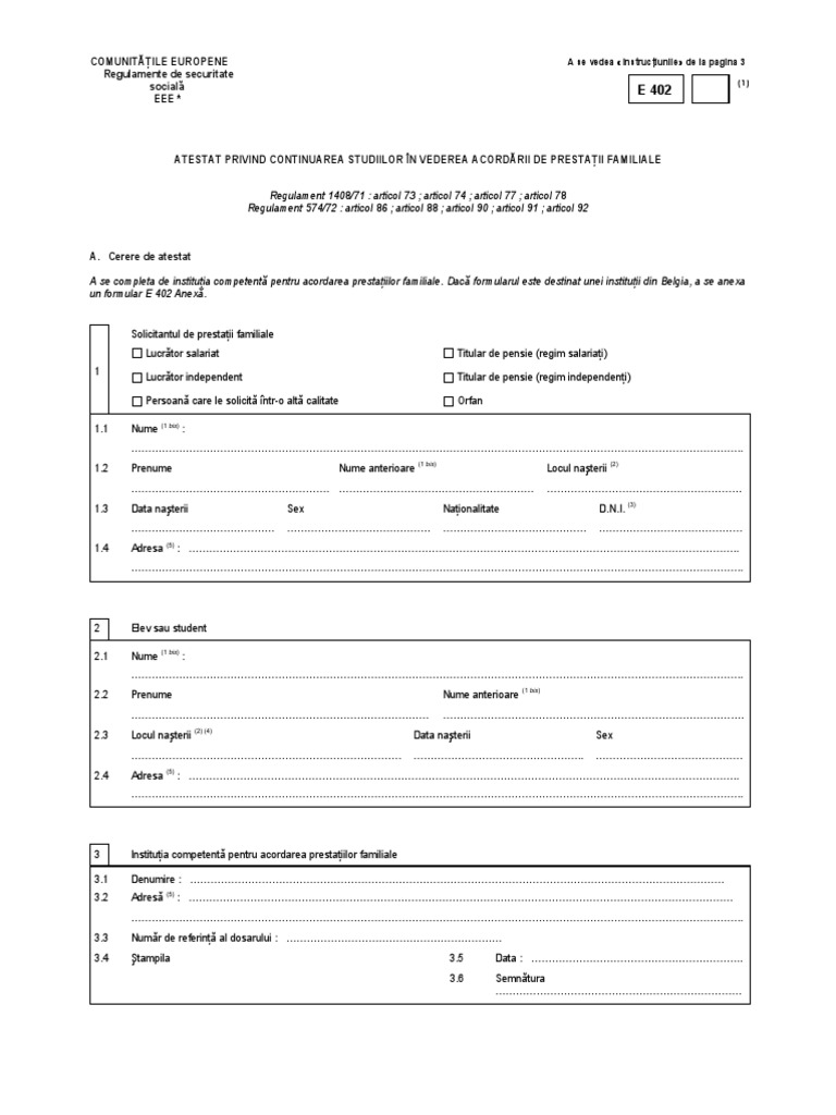 Form E 402 PDF | PDF