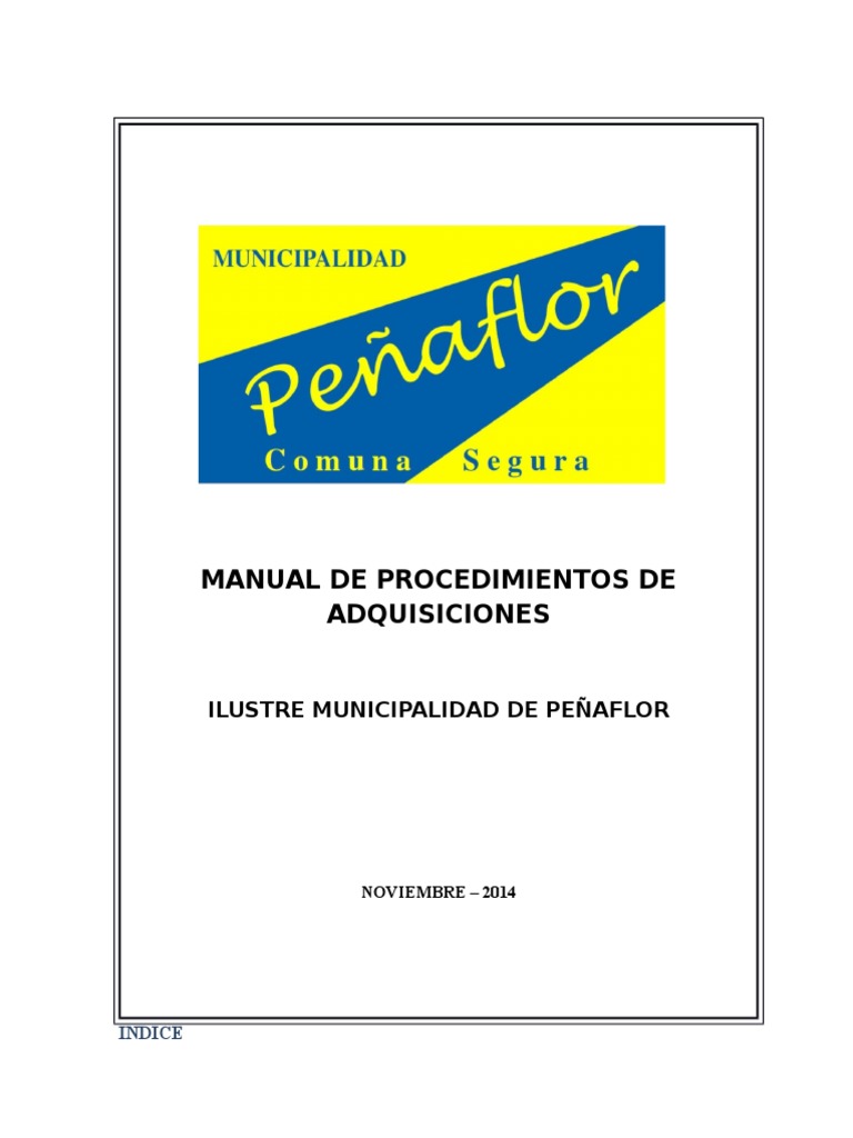 Manual de Procedimientos de Compras y Adquisiciones 5 | PDF ...