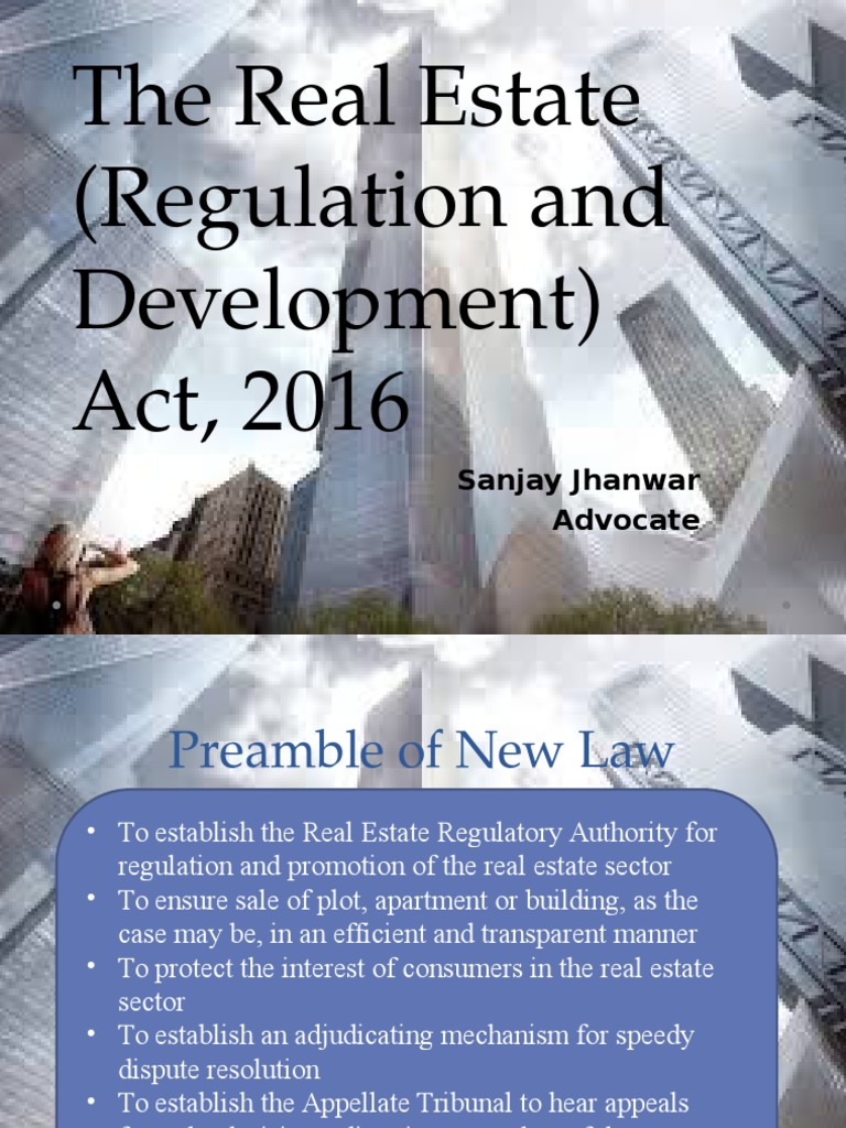 Real Estate Regulation Act 2016 Overview | PDF | Government | Justice