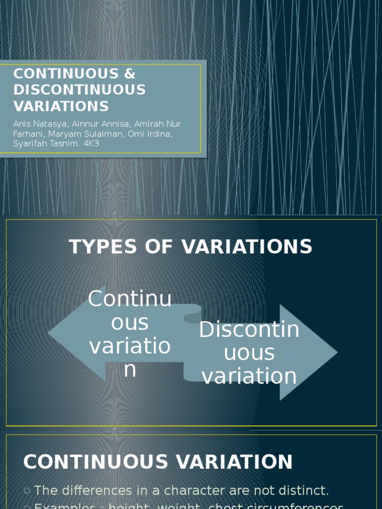 Continuous & Discontinuous Variations | Download Free PDF | Phenotypic ...