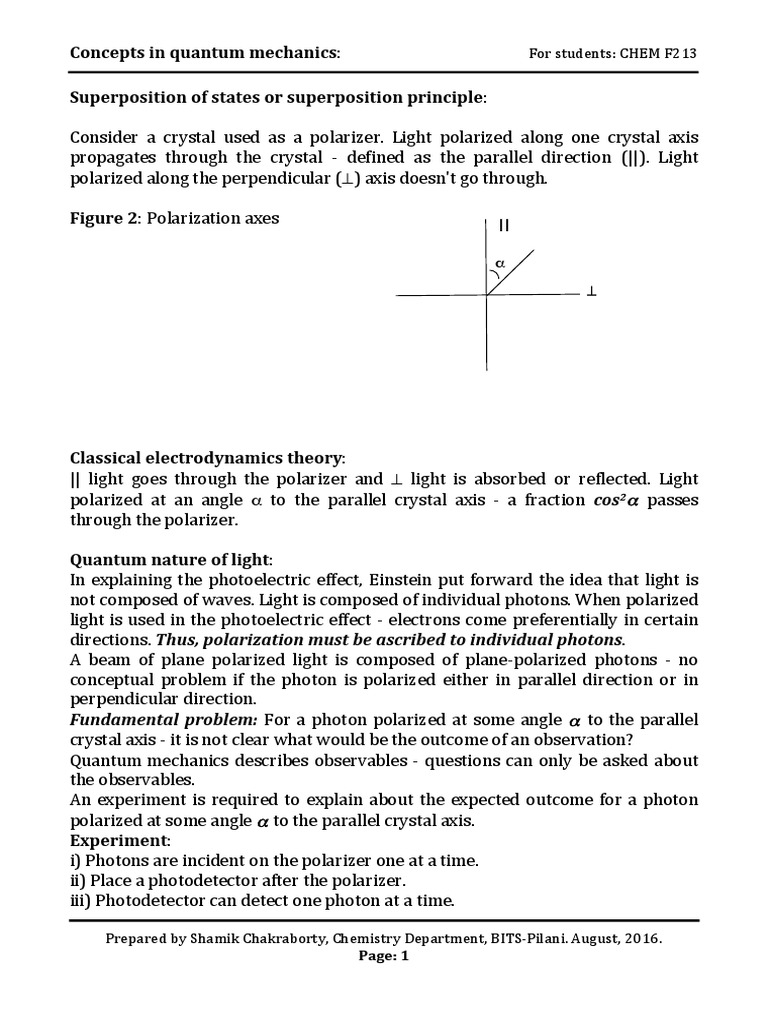 Superposition of States | PDF | Quantum Mechanics | Photon