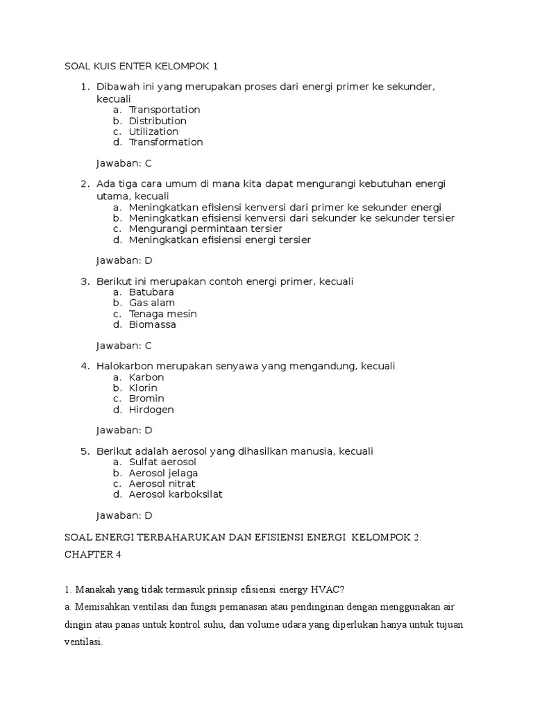 Soal Kuis Enter Kelompok Fix | PDF