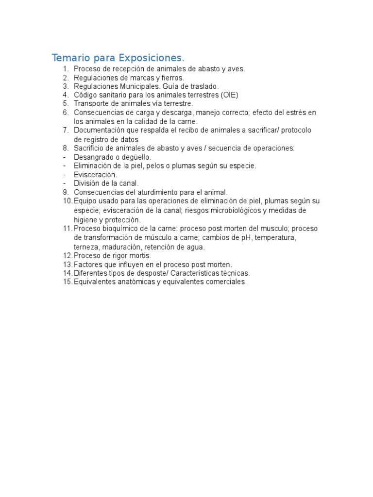 Temario para Exposiciones | PDF