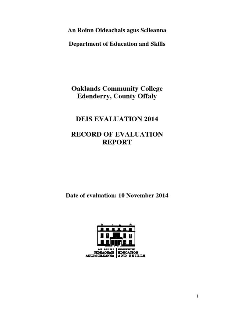 Deis Report Evaluation | PDF | Test (Assessment) | Literacy