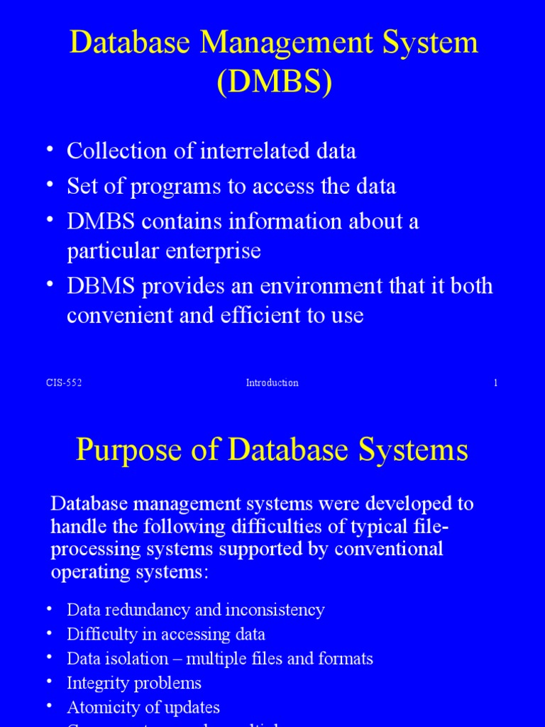 Database Management System (DMBS) | PDF | Databases | Systems Engineering