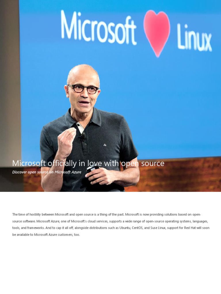 Microsoft Loves Linux PDF | PDF | Red Hat | Cloud Computing