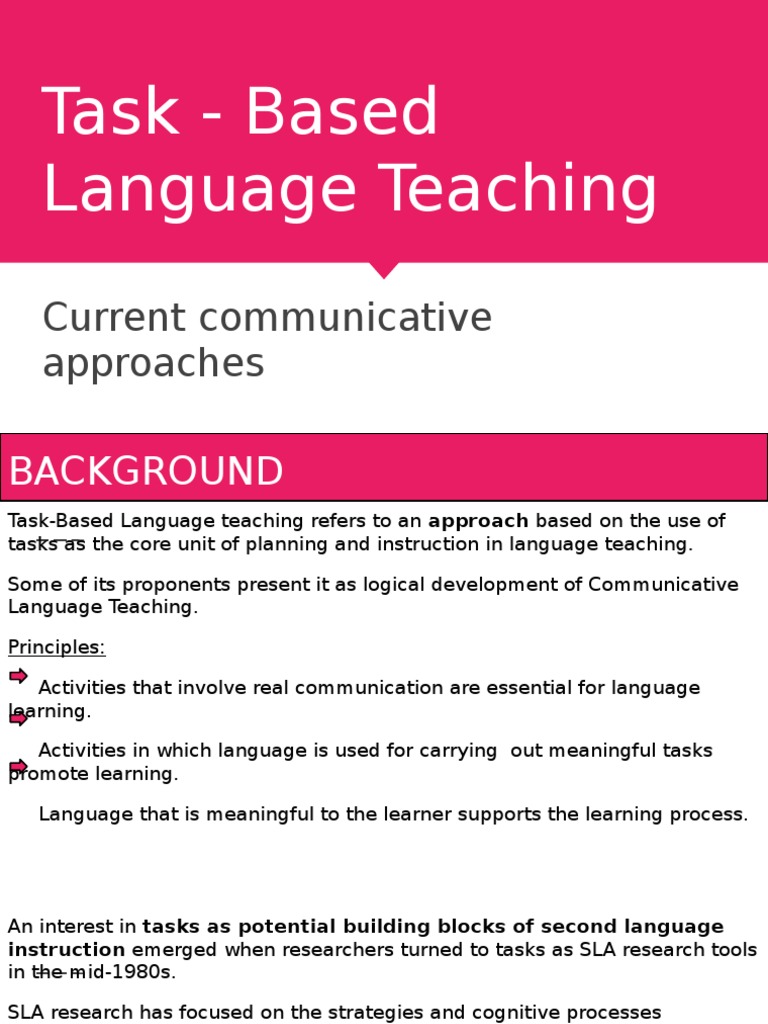 Task - Based Language Teaching | PDF | Second Language Acquisition ...