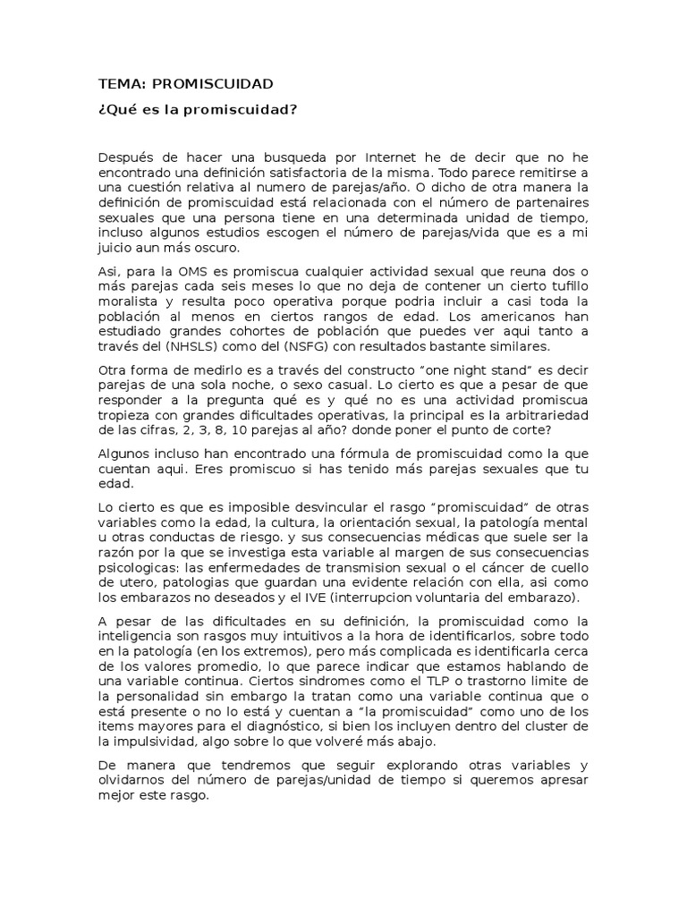 Definición y Análisis de la Promiscuidad | PDF | Monogamia | Homosexualidad