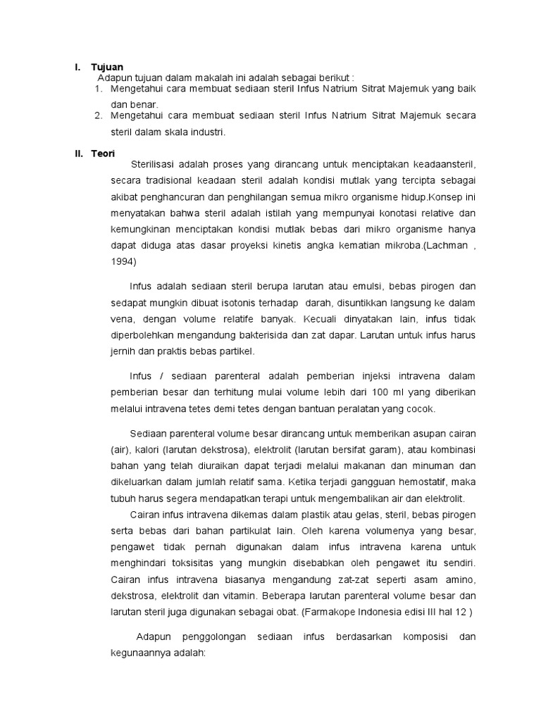 MENGENAL SEDIAAN INFUS | PDF