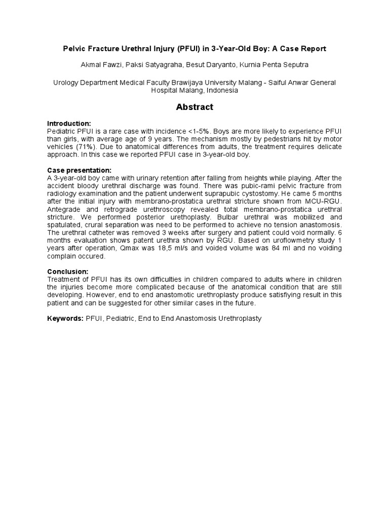 Abstract Case Report English | PDF | Surgical Specialties | Urology