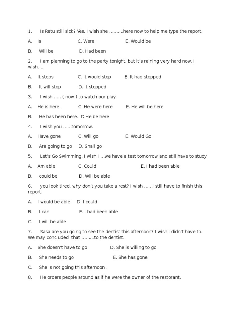 Subjunctive Mood Practice Exercises | PDF