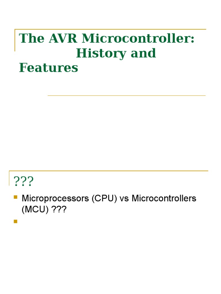 The AVR Microcontroller: History and Features | PDF | Microcontroller | Instruction Set