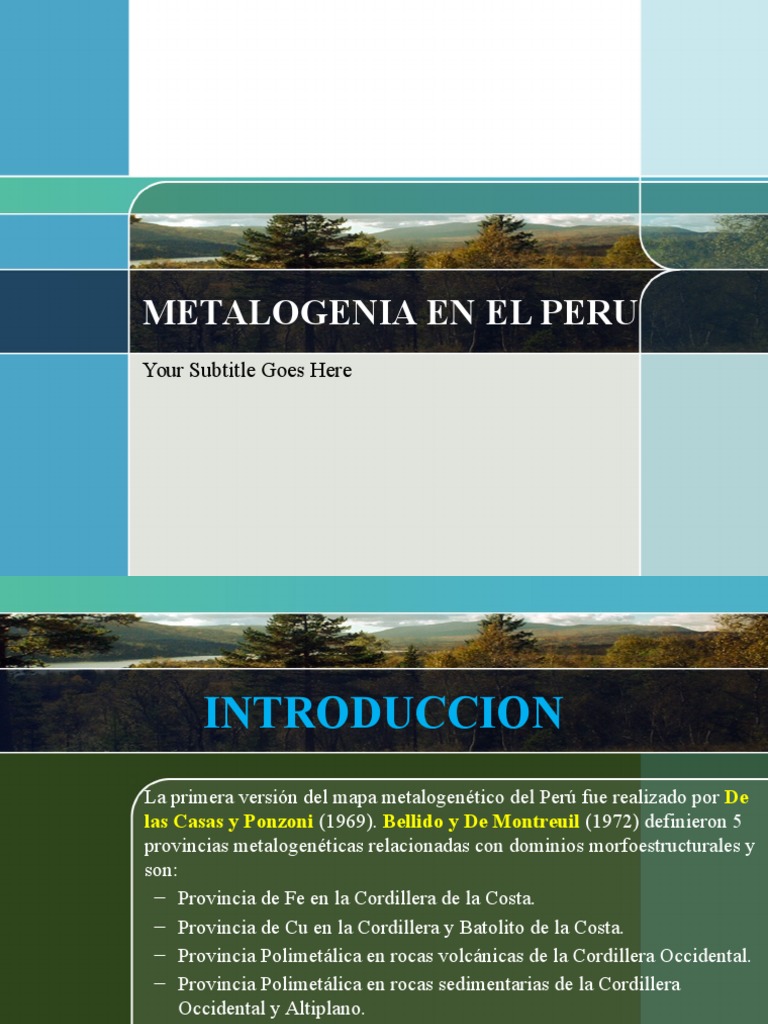 Metalogenia en El Peru | PDF | Andes | Geología