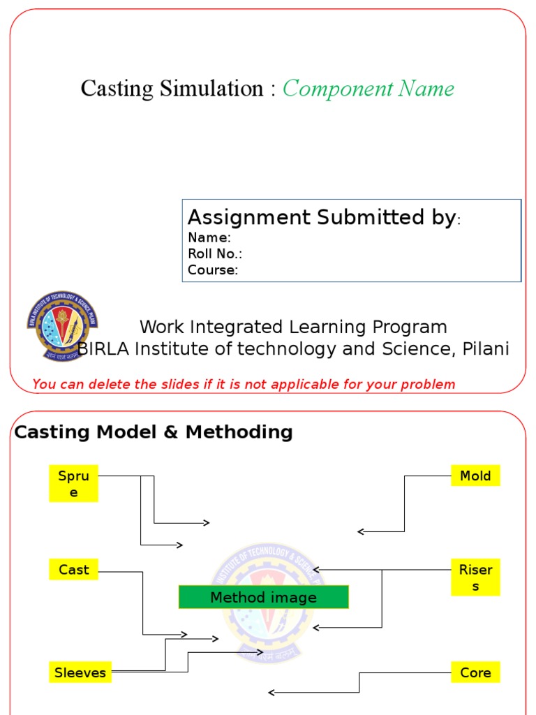 Casting Simulation:: Component Name | PDF | Casting (Metalworking) | Physical Sciences