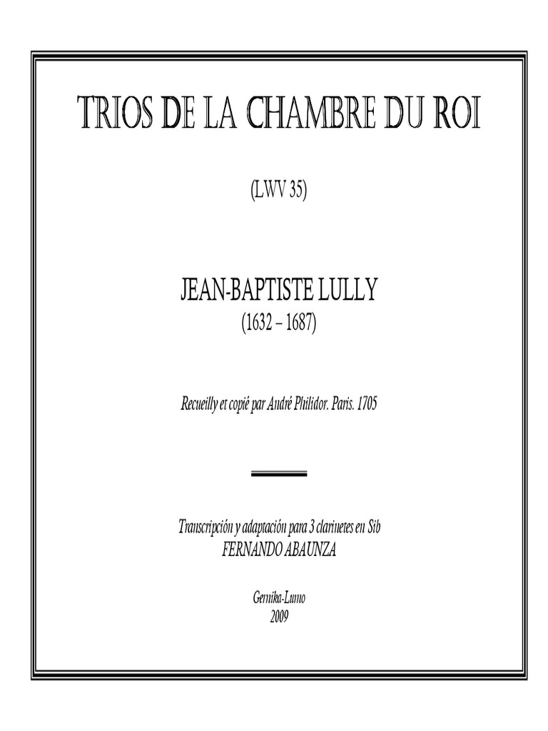 TRÍOS (LULLY) - CLARINETES. Fernando Abaunza Martínez | PDF | Música ...