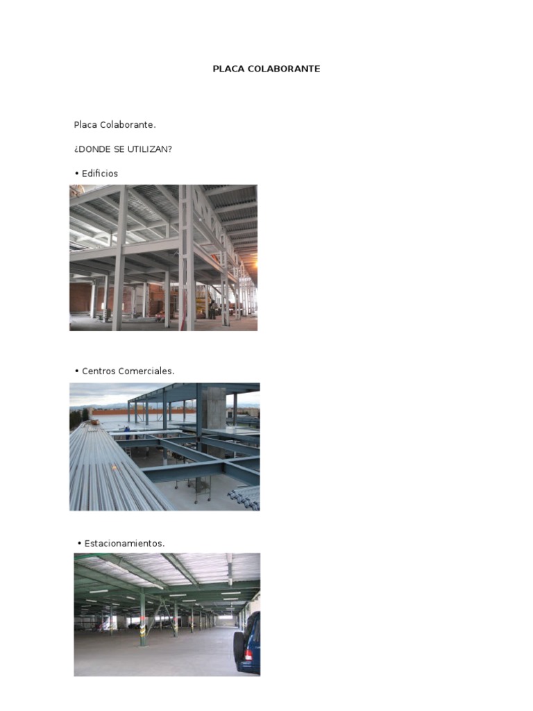 Placa Colaborante | PDF | Acero | Hormigón