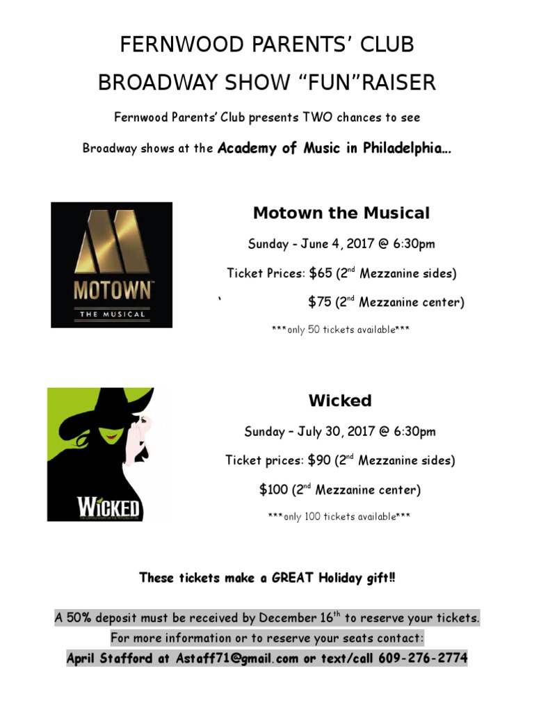 Wicked and Motown Flyer | PDF