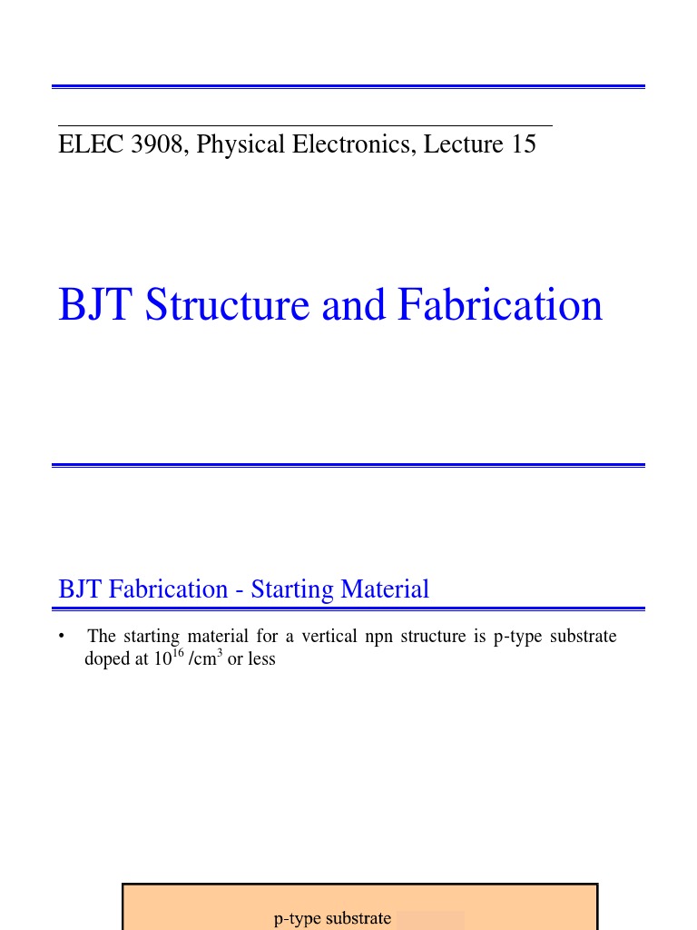 A3 BJT Structure and Fabrication PDF | PDF | Semiconductor Device ...