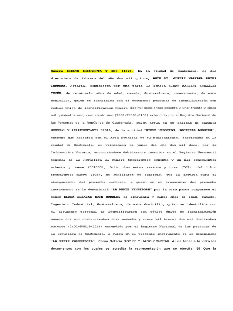 Compraventas - Hiper Negocios - Ing Roca 2015 | PDF | Guatemala | Propiedad