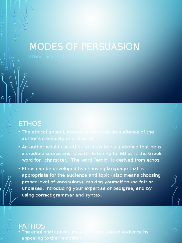Modes of Persuasion | PDF | Language Arts & Discipline | Science ...