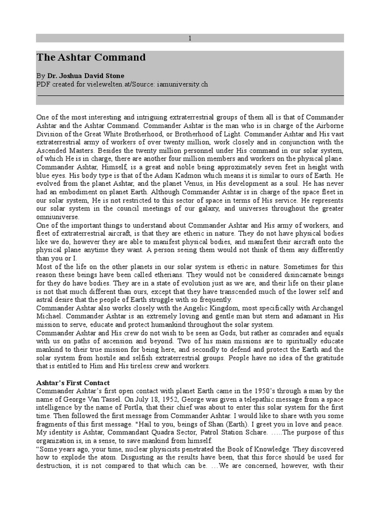 The Ashtar Command | PDF | Extraterrestrial Life | Solar System