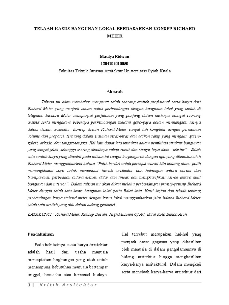 Telaah Arsitektur Richard Meier | PDF
