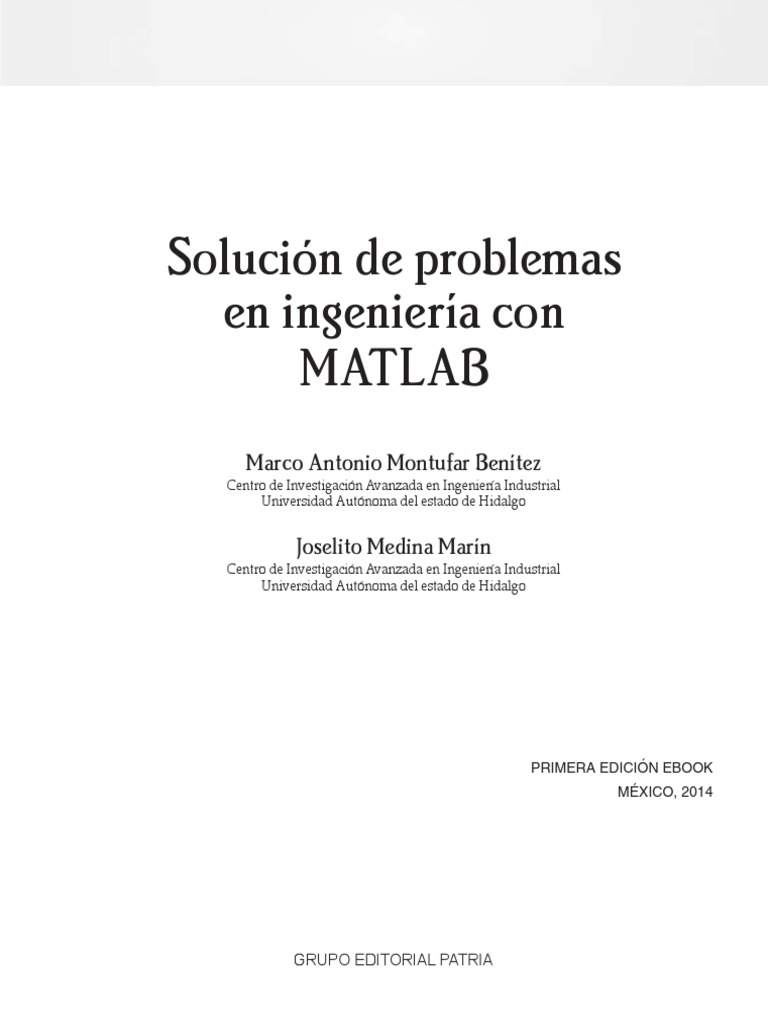 Solución de Problemas en Ingeniería Con MATLAB | PDF | Sistema de ...