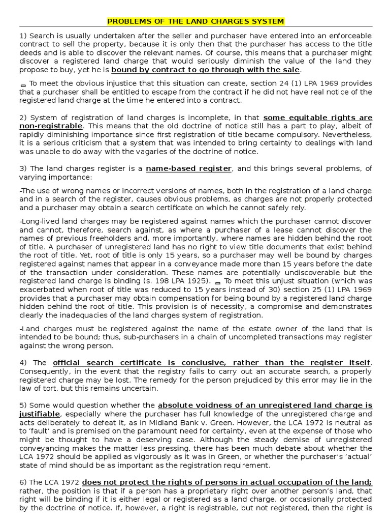 Problems of The Land Charges System | PDF | Justice | Crime & Violence