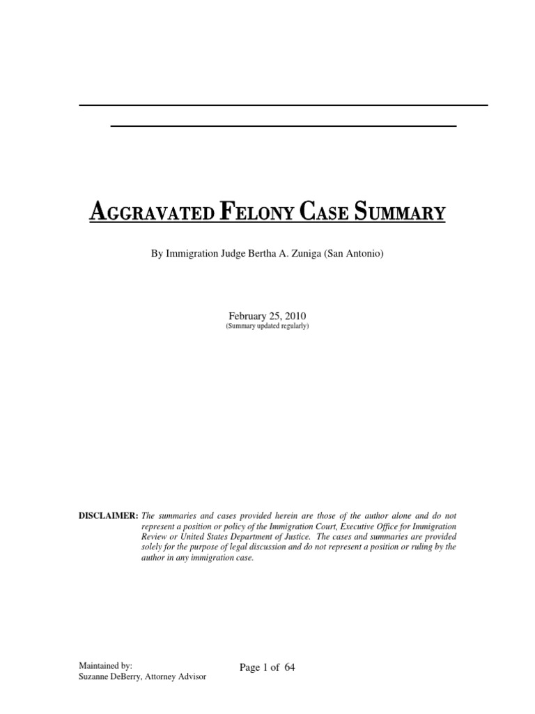 Aggravated Felony Outline | Download Free PDF | Aggravated Felony | Felony
