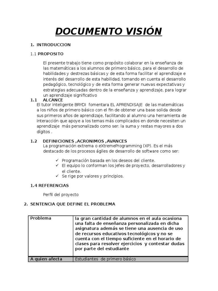 Documento Vision | PDF | Aprendizaje | Evaluación
