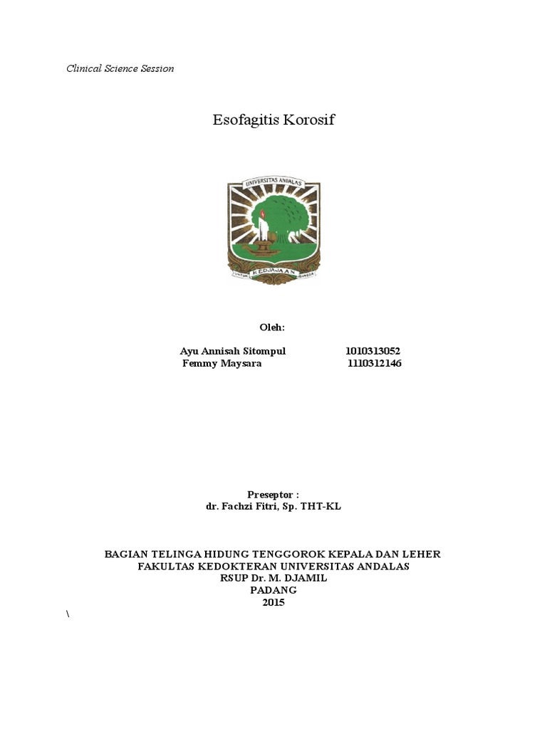 Css Esofagitis Korosif | PDF