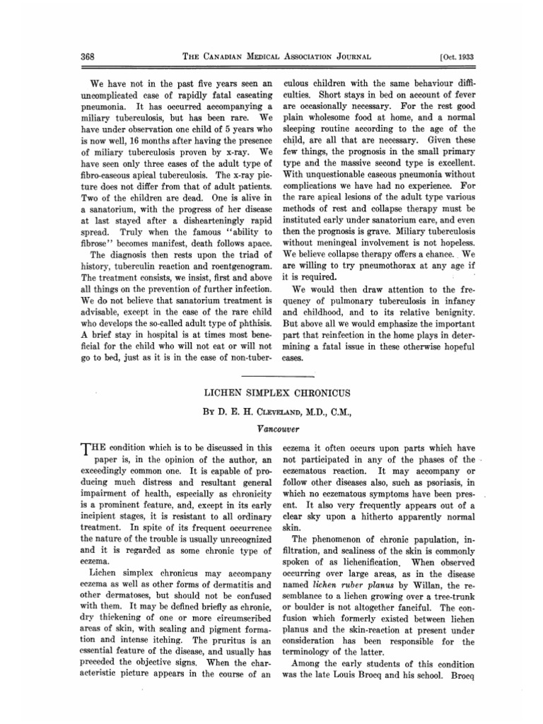 Lichen Simplex Cronic | PDF | Dermatitis | Allergy