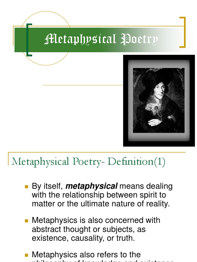 Metaphysical Poetry | PDF | Platonism | Poetry