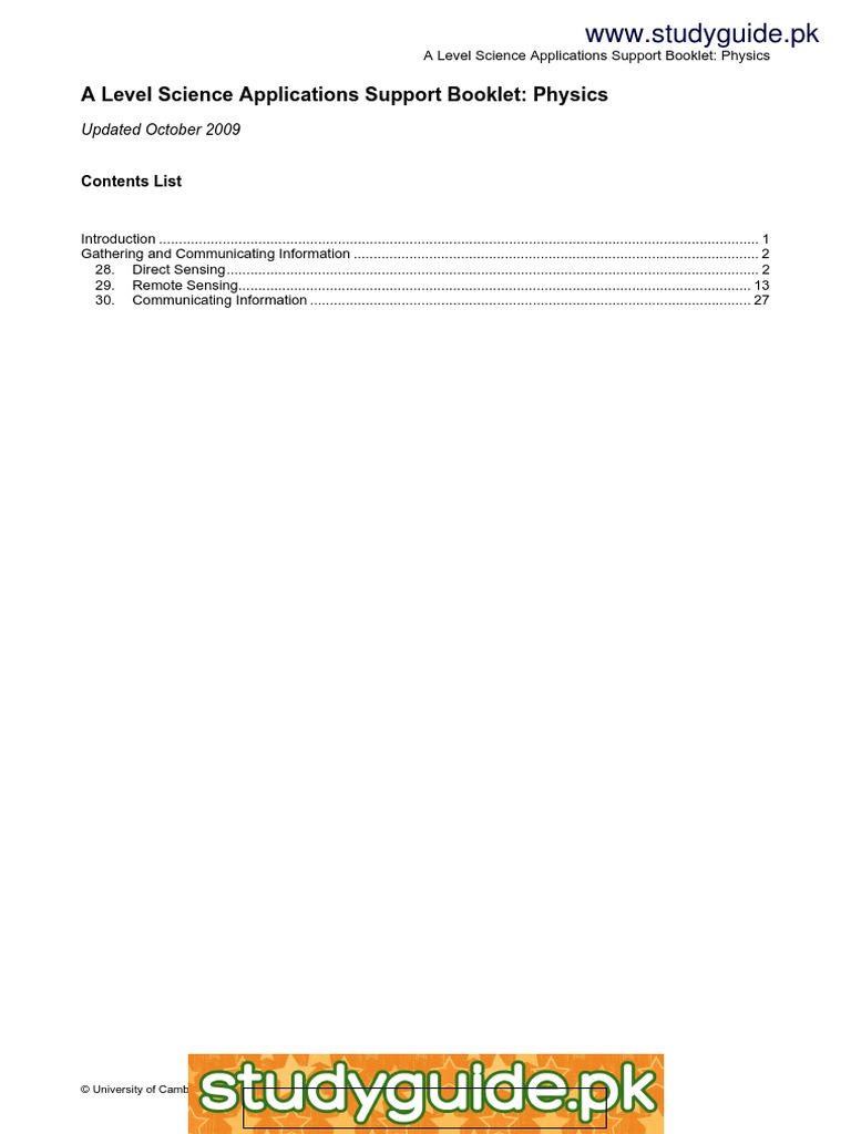 9702 Applications Booklet WEB PDF | PDF